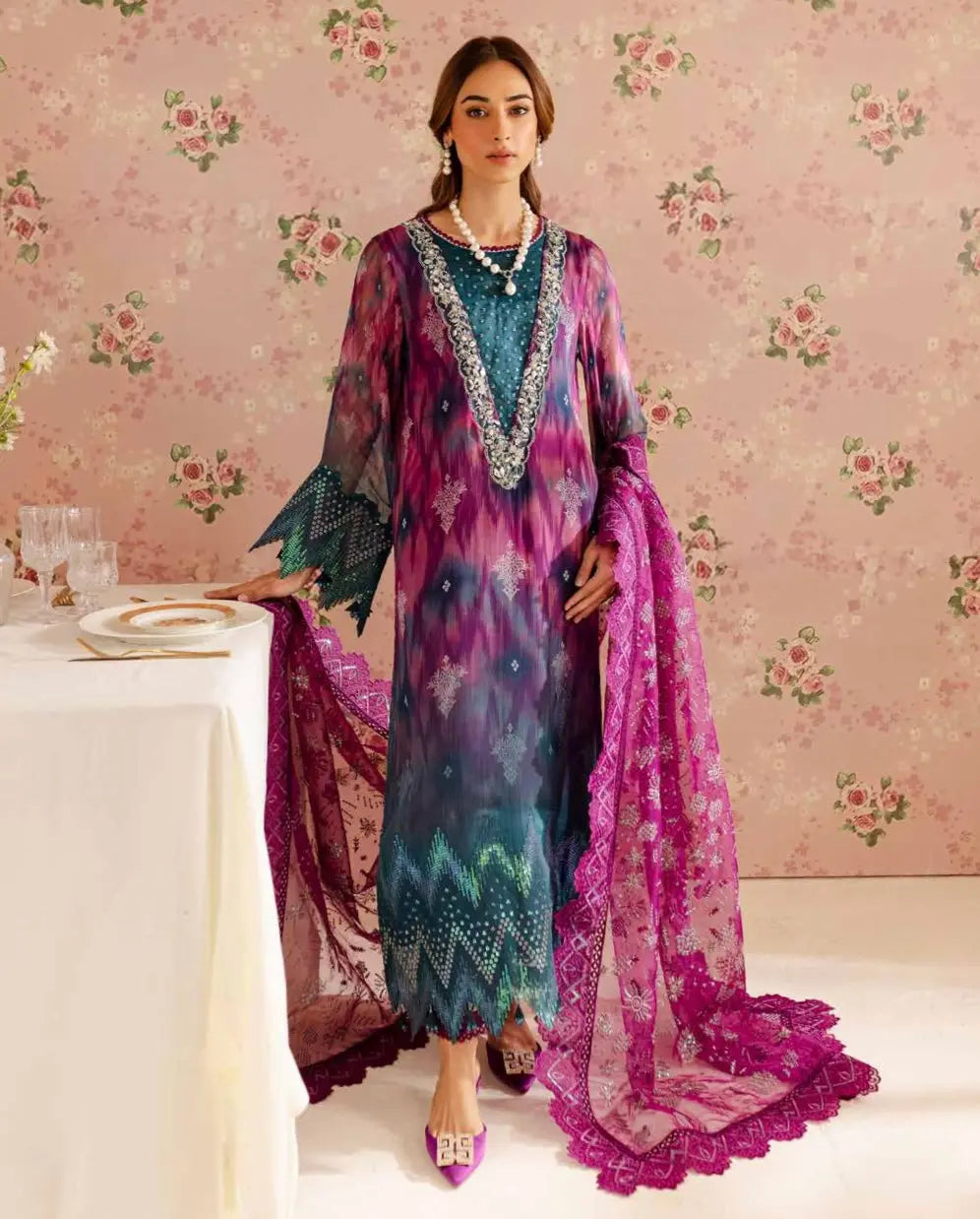 NUREH ‘Ballerina’ | Embroidered Chiffon Readymade | NU2-159 - HIRA ...