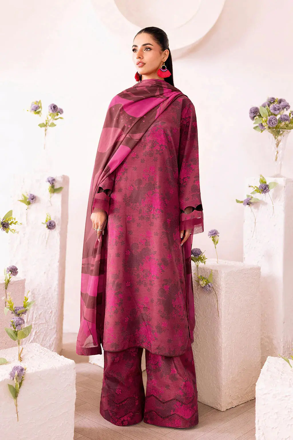 AFSANAH ‘Basics’ | Digital Print Raw Silk 3pc Readymade Trendy – HIRA ...