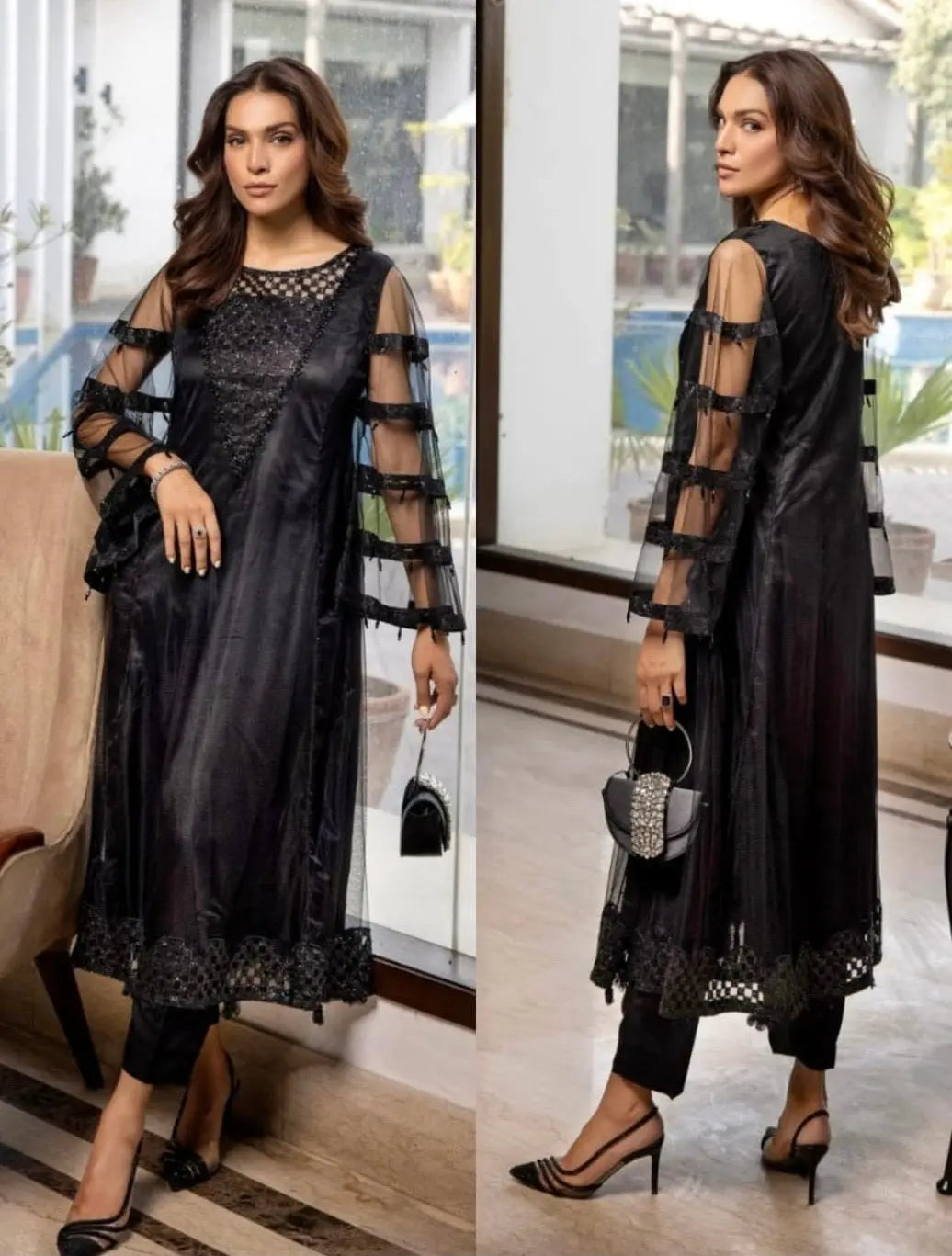 ALLY’s | Embroidered Chiffon Mother & Daughter Readymade | AL456 ...