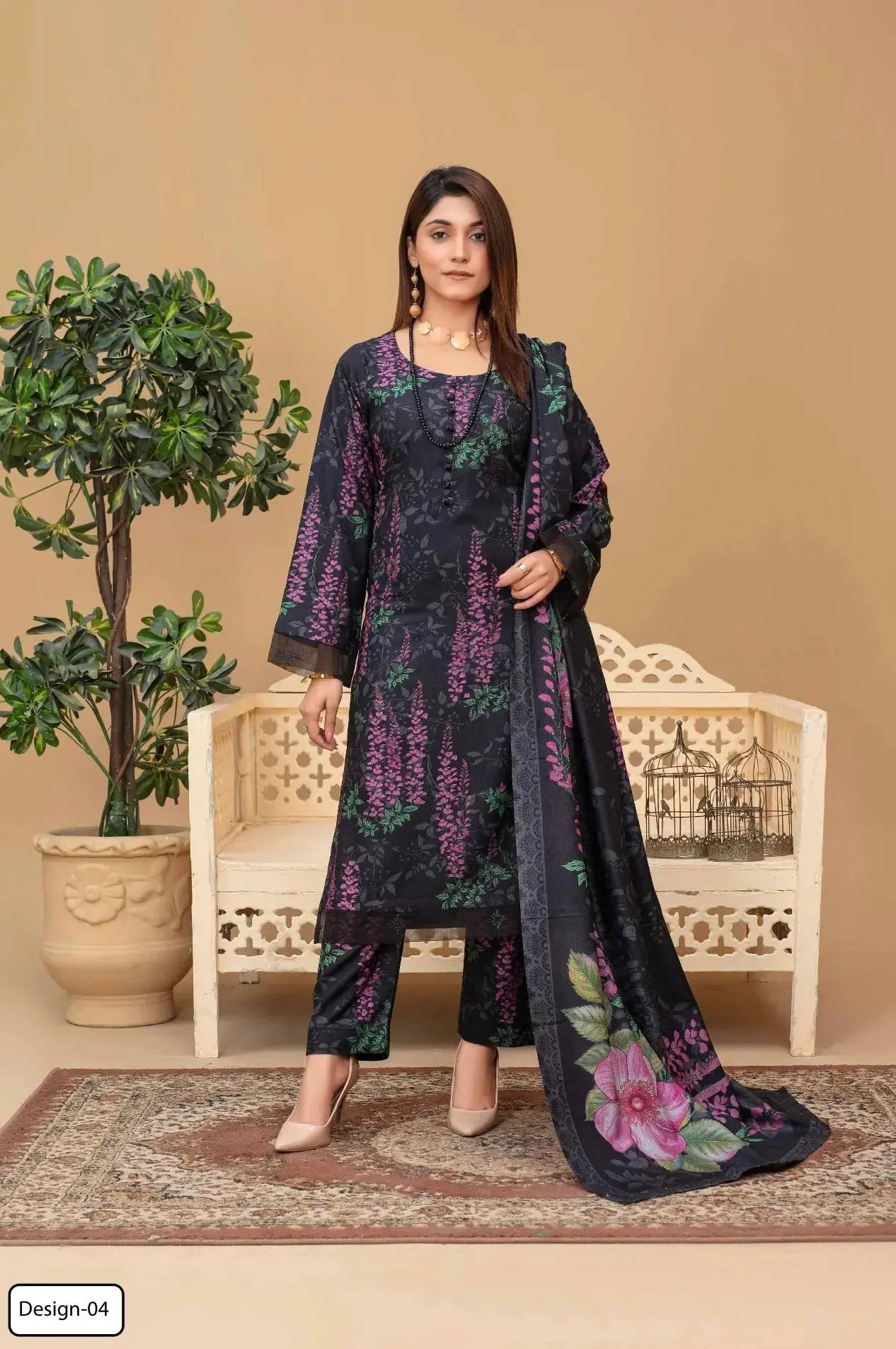 SIMRANS ‘Chic Modest’ | Embroidered Poly Silk Modest Long Kameez Co ...