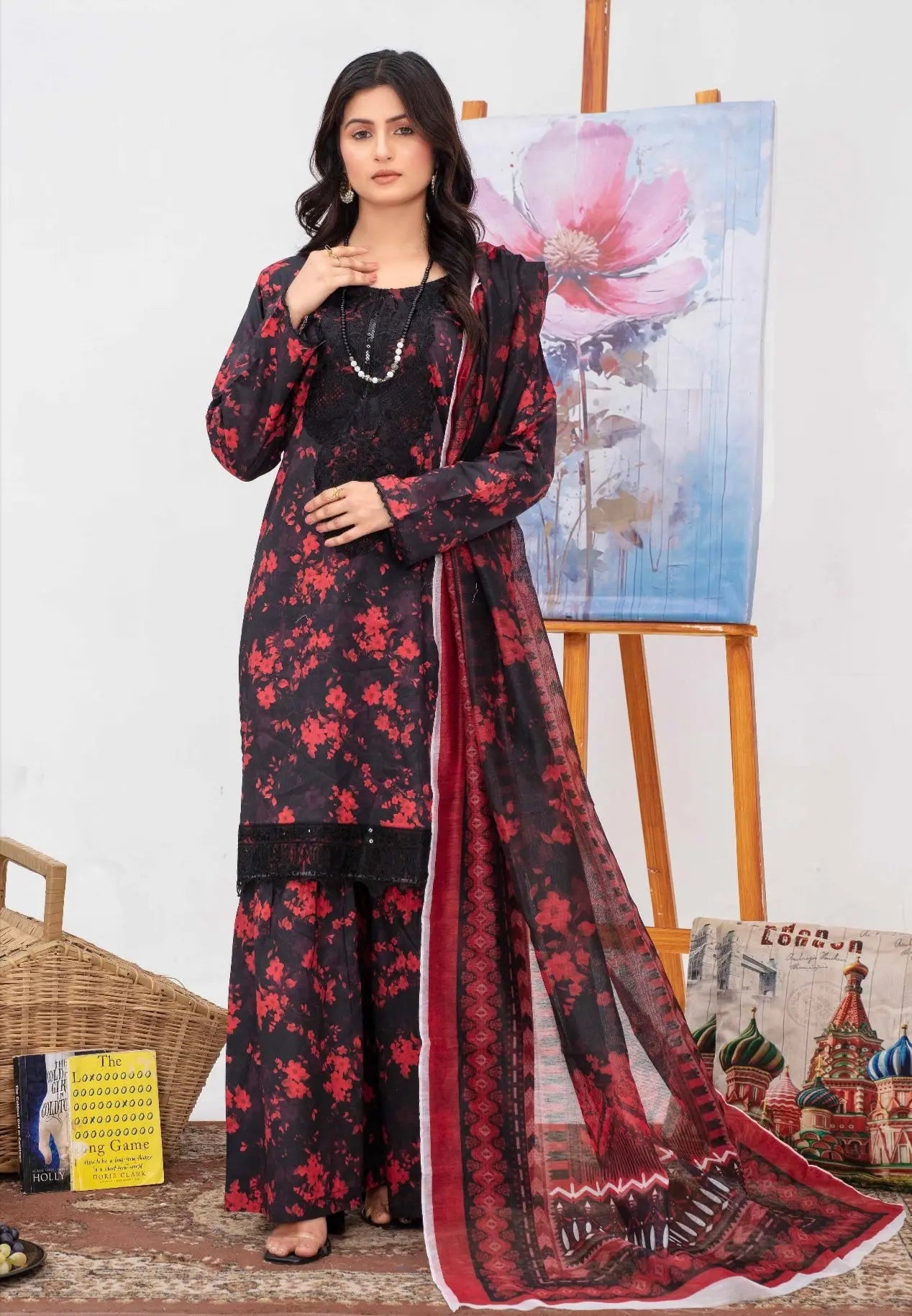 ASHYANA Vol 29 | Embroidered Cotton Shararah 3pc Readymade Traditional ...