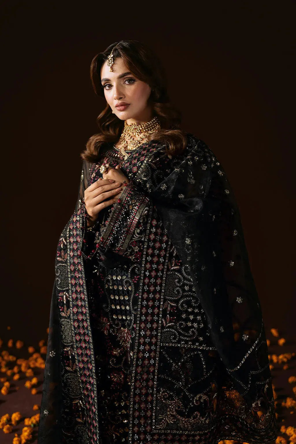 RAMSHA ‘Dastak Vol 2’ | Embroidered Chiffon Readymade | Q205 - HIRA ...