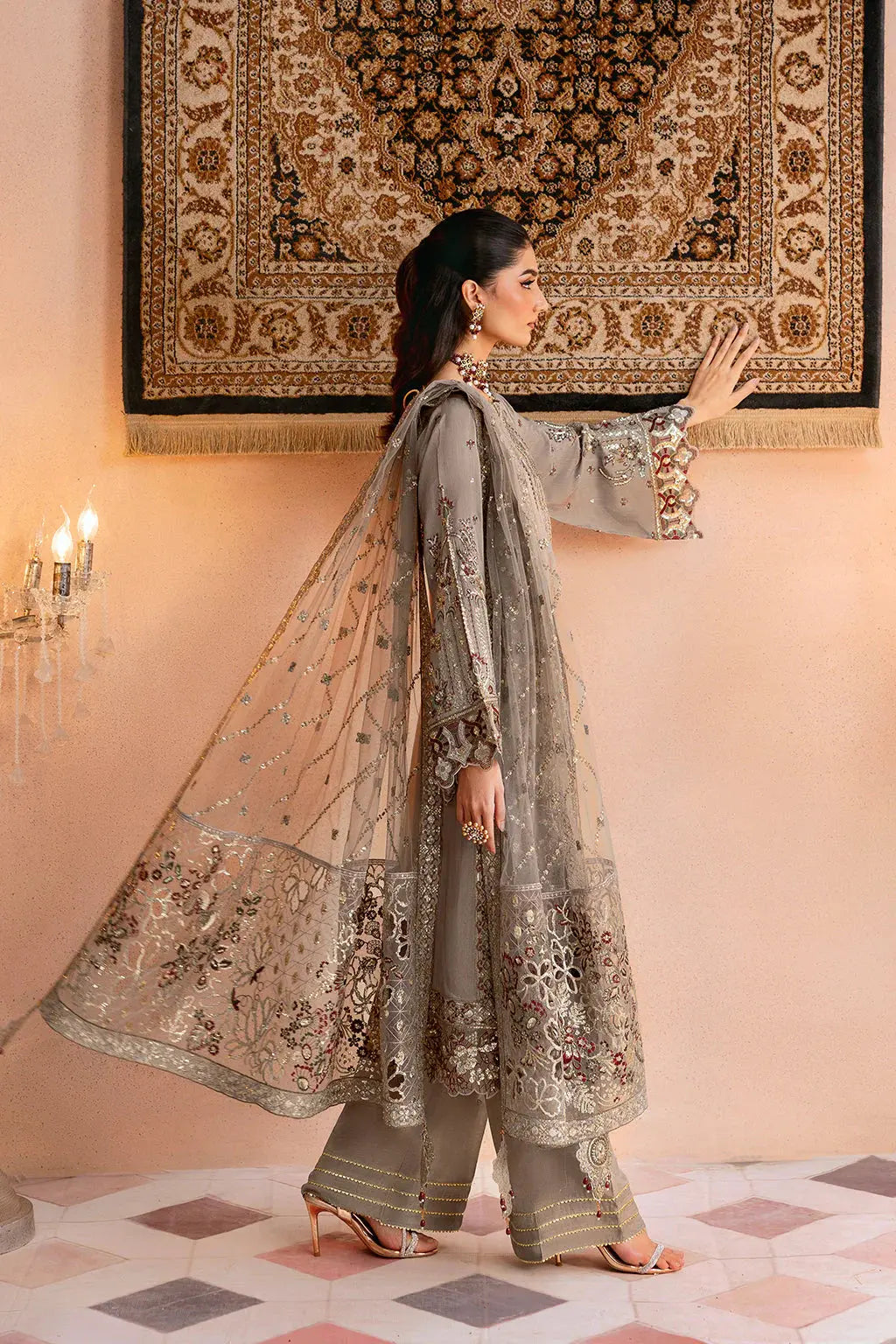 RAMSHA ‘Shehnai’ | Embroidered Raw Silk Readymade | SS-103 - HIRA ...