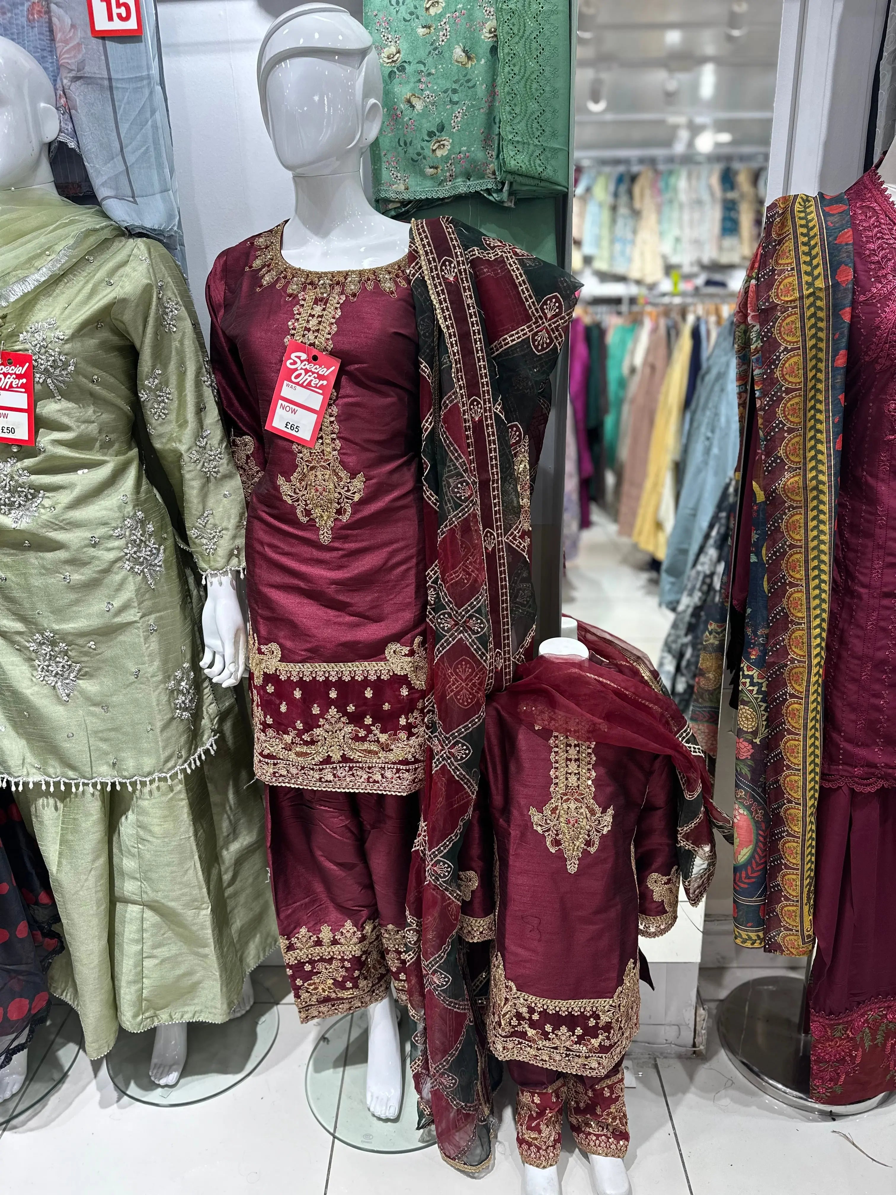 SIMRANS | Embroidered Raw Silk Mother & Daughter Readymade | SM837 (3 ...