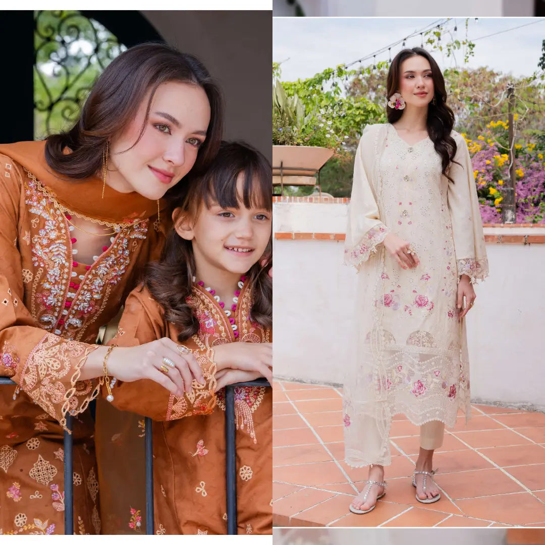 SIMRANS 'Aurea' | Embroidered Jacquard Chikankari Eid Pakistani Mother ...